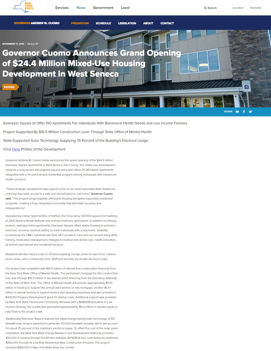 Governor Cuomo Announces Grand Opening of $24.4 Million Mixed-Use ... Governor Cuomo Announces Grand Opening of $24.4 Million Mixed-Use ...